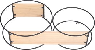 CHICIRIS Rundes Regal, Starke Tragf&auml;higkeit, Kreisf&ouml;rmige Wandregale aus Metall und Holz mit Doppeltem Verwendungszweck f&uuml;r B&uuml;ro-Teestube, Eisenscheit 45 X 25 