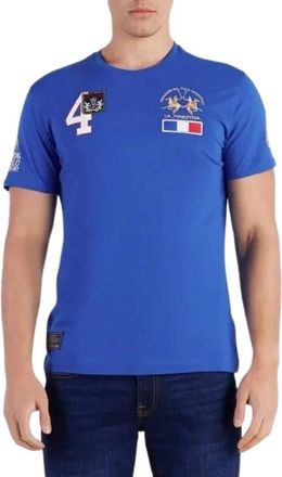 La Martina T-shirt coupe droite - France 4 - Homme - Tops - Bleu - Taille: M