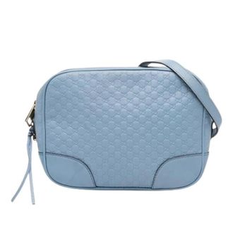 Gucci Pre-owned Embossed Leather Crossbody Bag - - Pre-owned - Damen - Blau - ONE SIZE