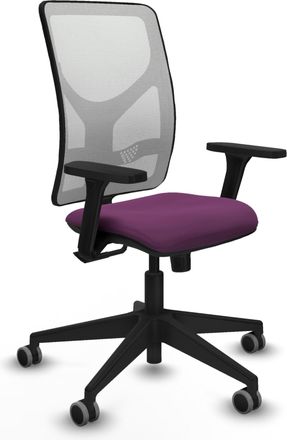 Piqueras y Crespo Arbeitsstuhl mit Armlehnen, h&ouml;henverstellbare Lendenwirbelst&uuml;tze, ausgestattet mit 3 Positionen und Schneideschaum, mit Rollen von 65 mm, Parkett, Wei