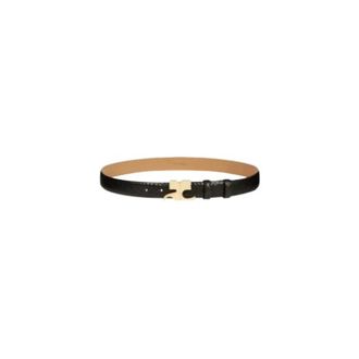 Courr&egrave;ges Leather Logo Belt - - Accessories - Damen - Schwarzk - 80 CM