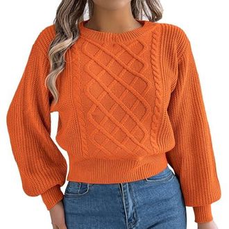Generic Pull Automne L&eacute;ger Femme Sweater Imprim&eacute; Leger Bloc Couleur Pullover Tops en Polaire Original Blouse Tee Shirts Manche Longue pour Sortir au Quotidien