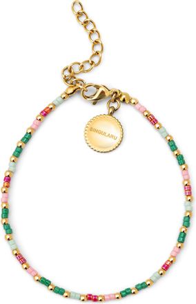 Singularu Armband Vidal Colors. Edelstahl mit 18 Karat Vergoldung und Miyuki-Perlen. Schmuck für Damen