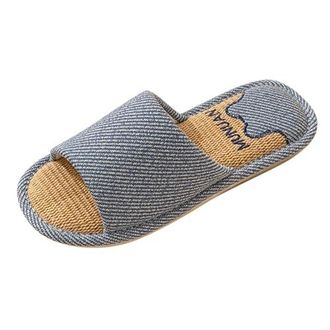 Generic QJDFLL Chaussons Femme Mules Couple mod&egrave;les Chaussures Tongs antid&eacute;rapantes Pantoufles de Lin Chambre int&eacute;rieure Quatre Saisons Pantoufles de Lin pour