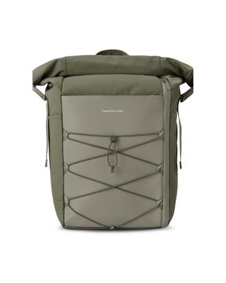 Kapten & Son Rucksack Yoho Forest Green 24-30 L | Rolltop Rucksack Damen & Herren Gr&uuml;n | Handgep&auml;ckrucksack mit 14 Zoll Laptopfach & seitlicher &Ouml;ffnung | Backpack 
