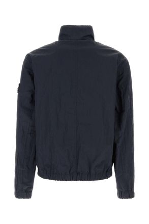 Stone Island Mens Dark Blue Nylon Jacket Exterior: Giubbini
