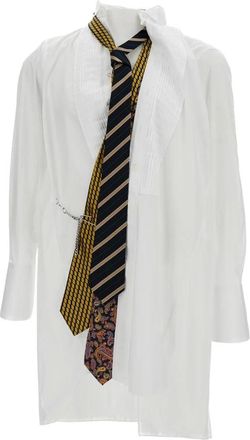 Junya Watanabe Homme, Chemises, Blanc, Taille: S Long Cotton Shirt