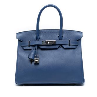 Herm&egrave;s Bleu de Malte Birkin Retourne 30