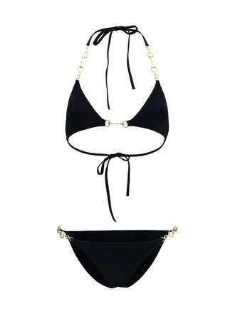 Gucci Womens Bikini With Horsebit Black Polyamide Swimwear Sea Clothing