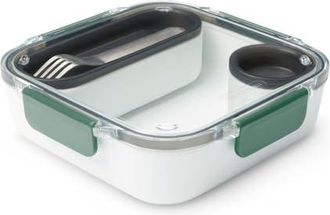 Black + Blum Lunch Box à Compartiments Style Bento - Étanche - Compatible Micro-Onde, Congélateur, Lave-Vaisselle - Sans BPA - avec Fourchette - 1L - Blanc/Olive