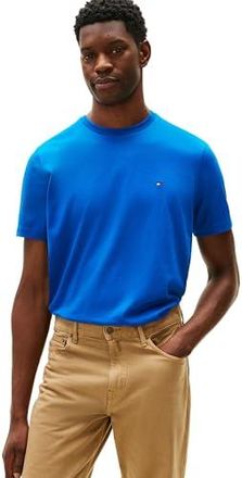 Tommy Hilfiger ESS Seasonal Reg Fit Solid Tee Mw0mw39995 S/S T-Shirt pour Homme, Bleu (Indigo Vibrant), Taille M, Bleu (Indigo Vibrant), M