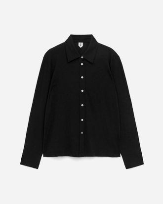 Arket Hemd Aus Lyocell-Mischung -Schwarz