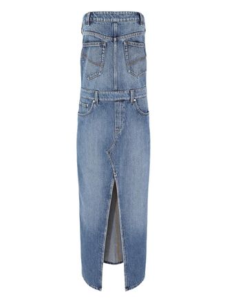 Stella McCartney robe longue à manches longues - Bleu