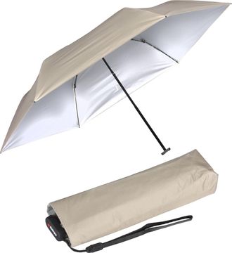 Knirps Taschenschirm US.050 Ultra Light Slim Manual mit UV- und Hitzeschutz - Silver Heatshield - beige