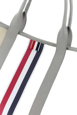 Thom Browne Striped Canvas Tote Bag - Beige