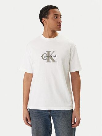 Calvin Klein Jeans T-Shirt Monologo Graphic LV04RE815G Wei&szlig; Regular Fit