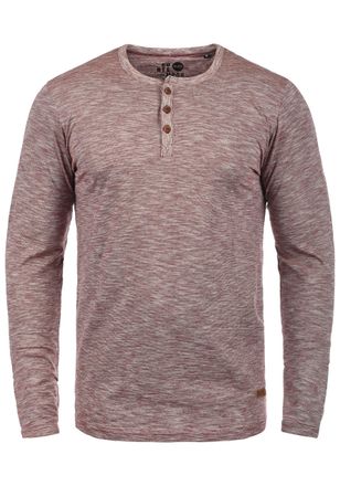 Solid SDMigos Herren Longsleeve Langarmshirt Shirt mit Grandad-Ausschnitt 100% Baumwolle, Größe:XL, Farbe:Wine Red (0985)