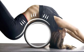 CHICIRIS PU-Gummi-Yoga-Rad, Hochdichter Yoga-Trainingskreis mit Anti-Rutsch-Design, Unterst&uuml;tzt 440 Pfund f&uuml;r -Enthusiasten zu Hause und Im Fitnessstudio (schw