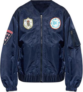 Kenzo Homme, Vestes, Bleu, Taille: XL Badges Light Bomber