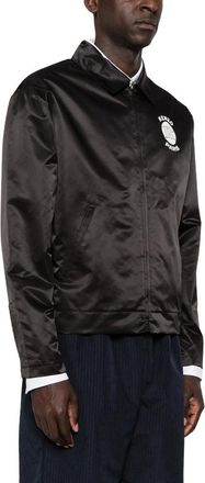 Kenzo Homme, Vestes, Noir, Taille: XL Paris Emblem Zipped Coach Jacket