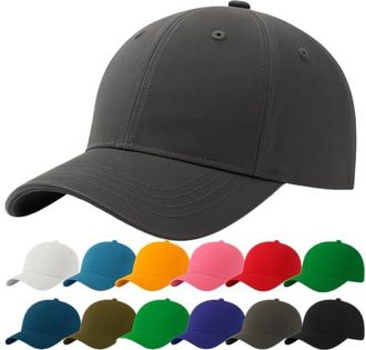 4sold Casquette Baseball Snapback Hip Pop Couleur Unie Ajustable 6 Panneaux Taille Unique Golf Hat Motorcycle Trucker Cap - Homme Femme (Graphite)