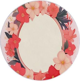 Generic Tapis Rond de Salon Luxe Fleurs fra&icirc;ches peintes &agrave; la Main pour Salle &agrave; Manger Bureau Lavable en Machine et Poil Court 100 cm (Round) Tapis Chambre av
