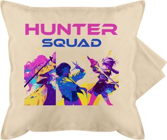 Shirtracer Kissenbezug - Anime Kissen - Hunter Squad - D&auml;monen K-Pop Fan Merch - 50 x 50 cm - Beige Natur - k pop kissenh&uuml;lle Pillow case kpop demonhunters bezug