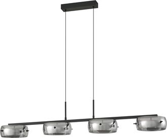 Lucande LED Pendelleuchte Martis dimmbar (Modern) in Schwarz aus Glas (4 flammig,) - H&auml;ngelampe Esstischlampe H&auml;ngeleuchte Wohnzimmerleuchte