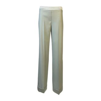 D.exterior Gr&uuml;ne Palazzo Hose mit Satin Details - - Trousers - Damen - Gr&uuml;n - M