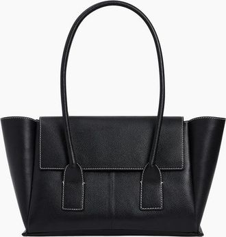 Le Tanneur Mittelgro&szlig;e Tragetasche Elena mit Umschlag, aus genarbtem Leder