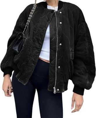 ORANDESIGNE Veste Dhiver Femme Veste Dextérieur Chaude Manteau de Transition à Manches Longues et Fermeture éclair