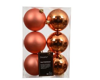 Kaemingk Weihnachtskugeln Kunststoff 8cm 6 Stück - klassisch & bruchsicher - Christbaumkugeln Weihnachtsbaumkugeln für Weihnachten - Christbaumschmuck & Weihna