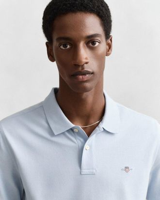 GANT Poloshirt REG SHIELD SS PIQUE POLO mit Logo und Flachstrickkragen 100% Baumwolle Pique