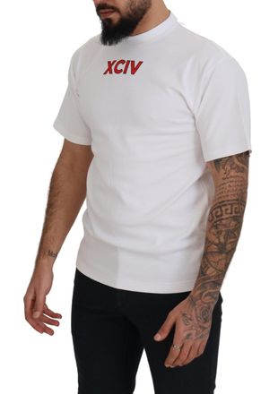 GCDS Mens White Logo Print Cotton Short Sleeves T-Shirt