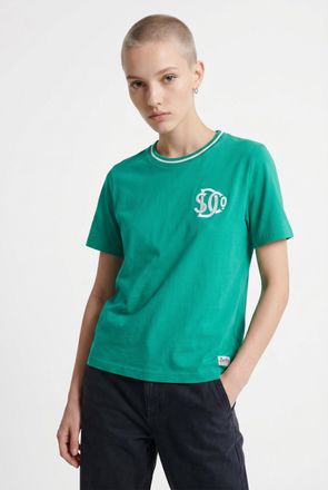 Superdry T-Shirt SUPERDRY SD&CO NEON RELAXED TEE, Damen, Gr. XL, gr&uuml;nlake, Single Jersey, Obermaterial: 100% Baumwolle, bedruckt, relaxed fit normal, Rundhals,