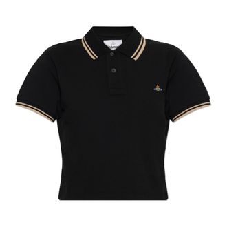 Vivienne Westwood Polo mit Logo - - Tops - Damen - Schwarzk - XS