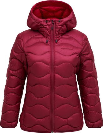 Peak Performance Damen Helium Down Hoodie Jacke, vertical zenith-tech burgundy, S