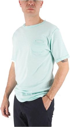 Devid Label T-Shirt Poche Flamme Vert Eau