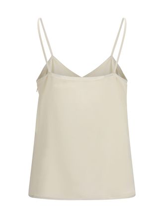 Fabiana Filippi Womens Filo Diamante Spaghetti Strap Top Burro Acetate; Silk