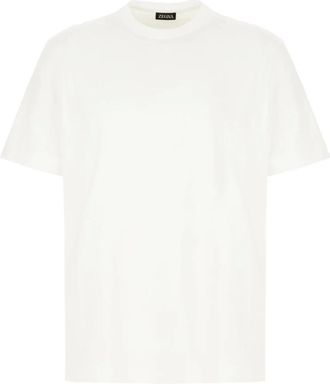 Ermenegildo Zegna Homme, Tops, Blanc, Taille: XL T-shirt &agrave; col rond