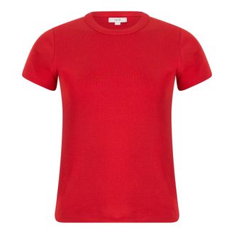 Vince Femme, Tops, Rouge, Taille: 42 FR T-shirt court ann&eacute;es 90 en m&eacute;lange de coton Pima