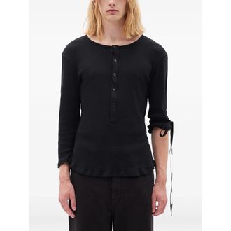 Ann Demeulemeester Ilyas Ribbed Tie-detail T-shirt