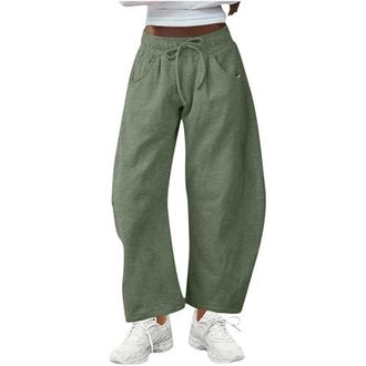 Generic Pantalon de survêtement pour femme - Jambe droite - Taille élastique - Avec cordon de serrage - Décontracté - Pantalon de jogging baggy - Pantalon de 