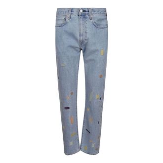 Levi's Homme, Jeans, Bleu, Taille: W34 L32 Jean Slim-Fit Coloré avec Décoration