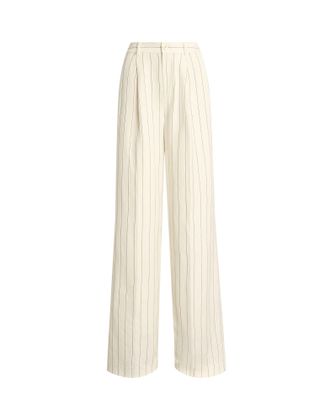 Ralph Lauren STRIPED LINEN-BLEND WIDE-LEG PANT