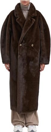 S.W.O.R.D 6.6.44 S.w.o.r.d 6.6.44, Femme, Manteaux, Brun, Taille: 36 FR Cappotto in Eco Pelliccia