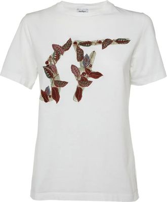 Ferragamo t-shirt &agrave; motif brod&eacute; - Blanc