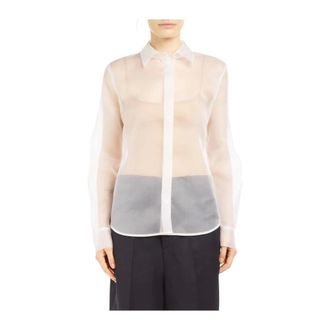 P.A.R.O.S.H. P.a.r.o.s.h., Femme, Blouses et Chemises, Beige, Taille: 36 FR Chemise en organza de soie