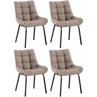 Clp 4er Set Esszimmerstuhl Saranda Stoff terrabraun schwarz