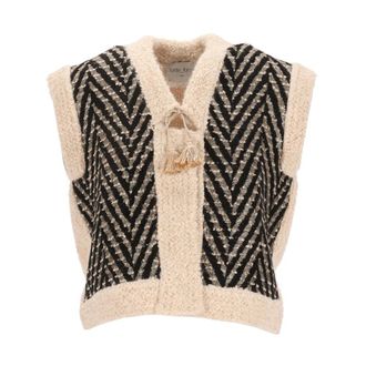Forte_Forte Gestrickte Weste mit Chevron-Jacquard - - Jackets - Damen - Mehrfarbig - S